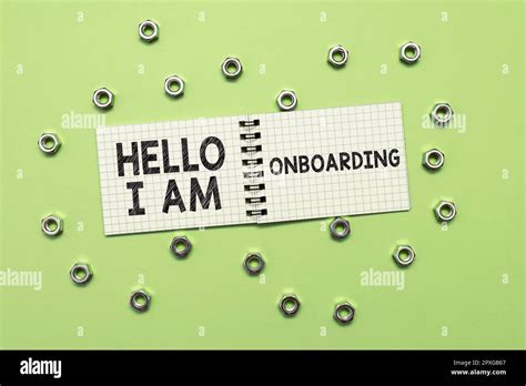 writing displaying text hello i am onboarding internet concept action
