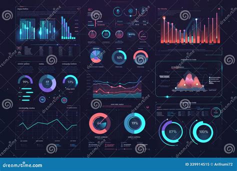 Toolkit Ui Ux Dashboard Infographic Template With Big Data Visualization Pie Charts Workflow