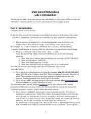 Adan LabAssignment1 Docx Data Comm Networking Lab 1 Introduction