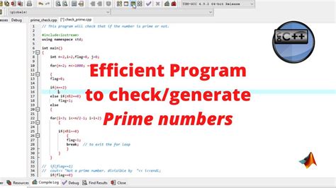 C L13 Efficient Program To Check Prime Numbers Using Nested For Loop Prime Numbers From 1