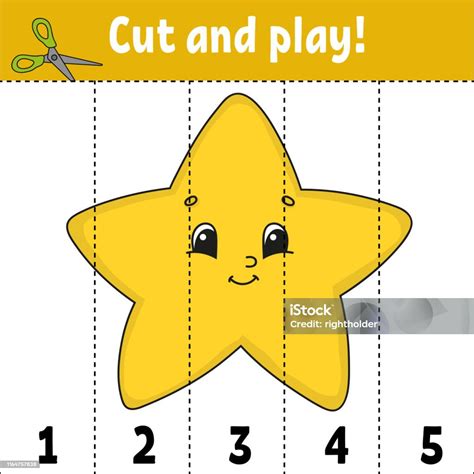 학습 번호 잘라내기 및 재생합니다 교육 개발 워크 시트 아이들을위한 게임 활동 페이지 아이들을위한 퍼즐 유치원 수수께끼 플랫 절연 벡터 그림입니다 귀여운 만화 스타일입니다