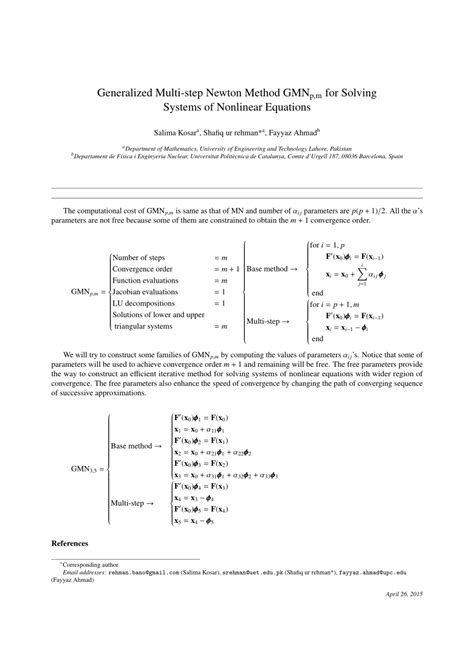 Pdf Generalized Multi Step Newton Method Gmn Text Pm For
