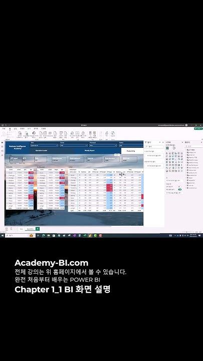 003 완전 처음부터 배우는 Power Bi Lecture파워bi 강의 Chapter 1 1 Bi 화면 설명