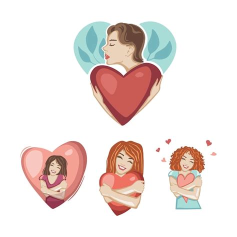 Premium Vector Girl Self Love Harmony Self Acceptance Icon Symbol
