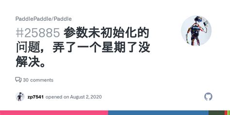 参数未初始化的问题，弄了一个星期了没解决。 · issue 25885 · paddlepaddle paddle · github
