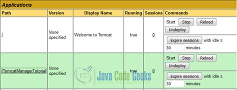 Apache Tomcat Manager Tutorial Java Code Geeks