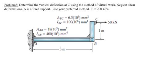 Solved Problem Determine The Vertical Deflection At C Chegg