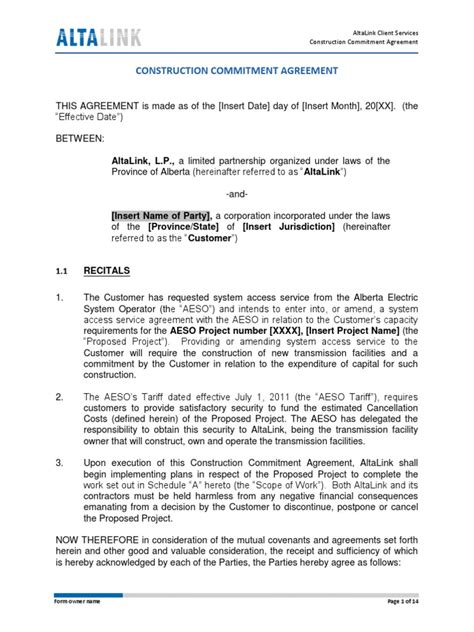 Client Services Construction Commitment Agreement Sample Pdf Pdf