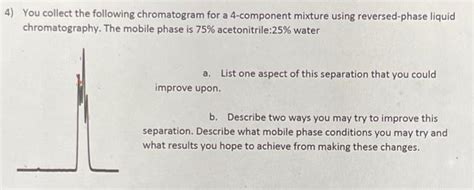 Solved 4 You Collect The Following Chromatogram For A