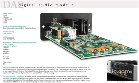 Mcintosh Da2 Digital Audio Module Upgrade Kit New