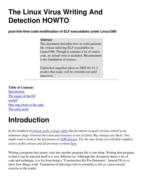 writing virus linux pdf computer virus source code