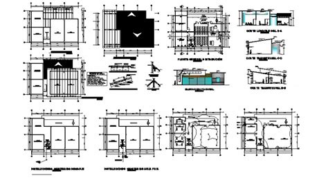 Building With Roofing Structure Plan Elevation And Sectional 2d View Autocad File