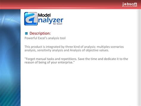 Model Analyzer For Excel Ppt