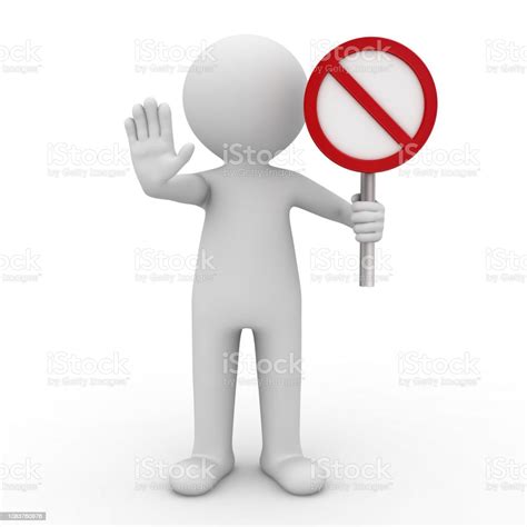 3d 사람 보여주는 중지 제스처와 그림자 3d 렌더링으로 흰색 배경에 고립 된 흔적을 들고 3차원 형태에 대한 스톡 사진 및 기타 이미지 3차원 형태 만화 아이콘