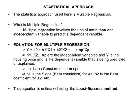 Prediction Of House Price Using Multiple Regression Ppt