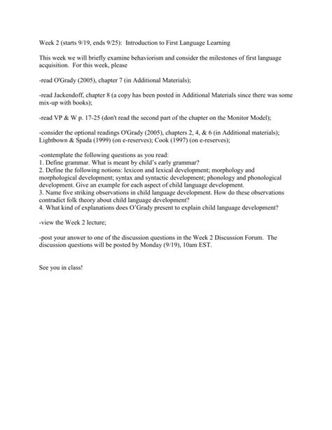 Lecture Notes 621 Psycholinguistics