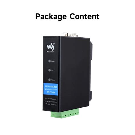 Used Waveshare Rail Mount Serial Server RS232 485 422 To RJ45 Ethernet Module UBB Threads