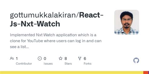 GitHub Gottumukkalakiran React Js Nxt Watch Implemented Nxt Watch Application Which Is A