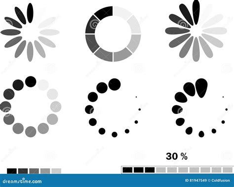 Progress Bar Icon Set Progress Bar Indicator Loading Status Icon Downloading Symbol Load
