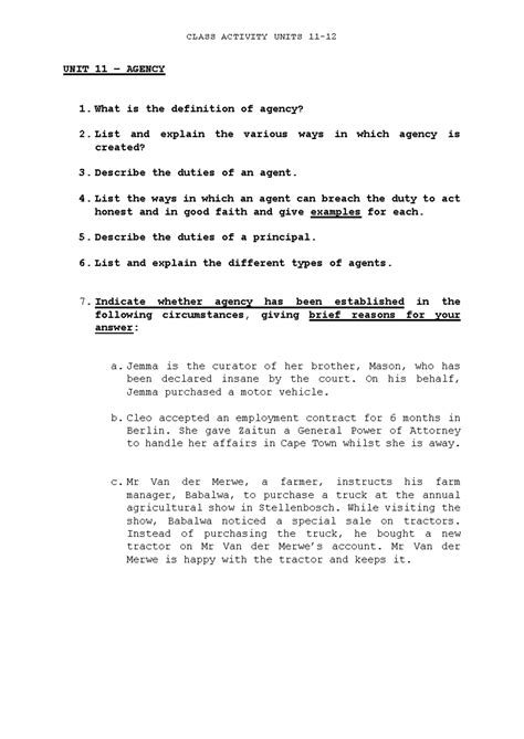 Class Activity UNIT CLASS ACTIVITY UNITS UNIT