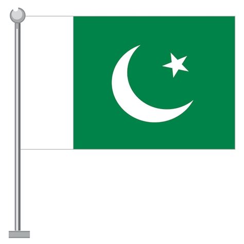 Zielona Flaga Z Gwiazdą I Gwiazdą Na Niej Premium Wektor