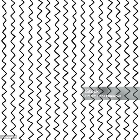 Doodle Zig Zag Seamless Pattern Abstract Black Vertical Hand Drawn Zigzag Lines Seamless Pattern