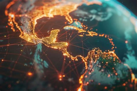 Premium Photo Global Technology Connections