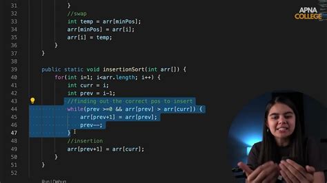 Insertion Sort Code Java Part 2 Youtube