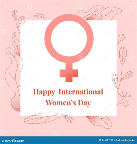 Female Sex Sign And Linear Floral Decoration Stock Vector Illustration Of Creative Equality