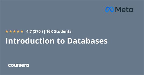Introduction To Databases Coursya