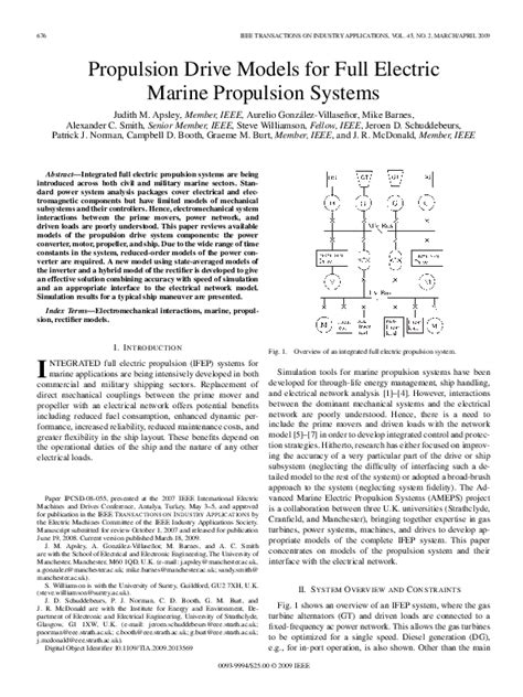 Pdf Propulsion Drive Models For Full Electric Marine Propulsion Systems