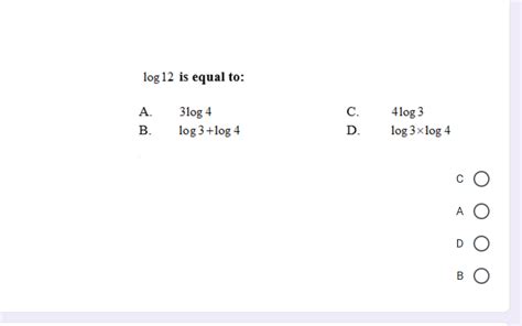 Solved Log Is Equal To A B Log Log Log C D Chegg Com
