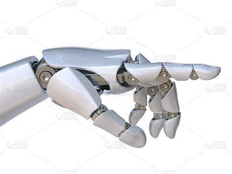 机器人的手指指向食指，触摸手势