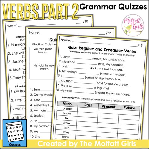 Grammar Skills For 3rd Grade Verbs Part 2
