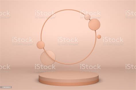 연단과 베이지 추상 적 최소한의 장면 3d 렌더링 기하학적 모양입니다 화장품배경 받침대에 대한 스톡 사진 및 기타 이미지 받침대 배경 주제 0명 Istock