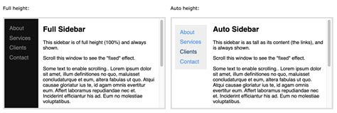 how do i create a fixed side navigation menu