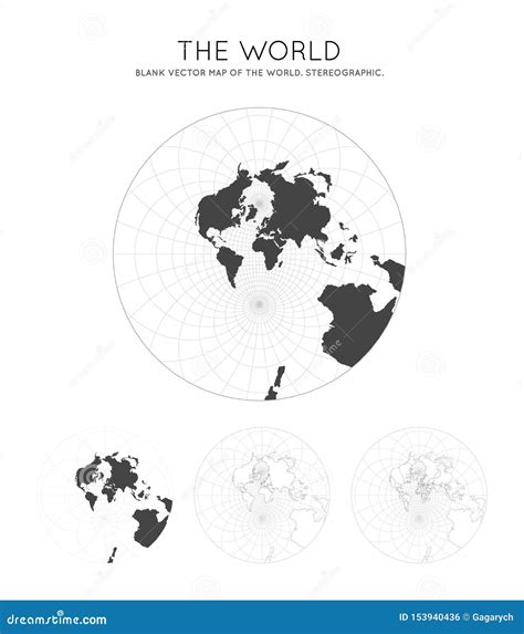 Map Of The World Stereographic Cartoon Vector 211573961