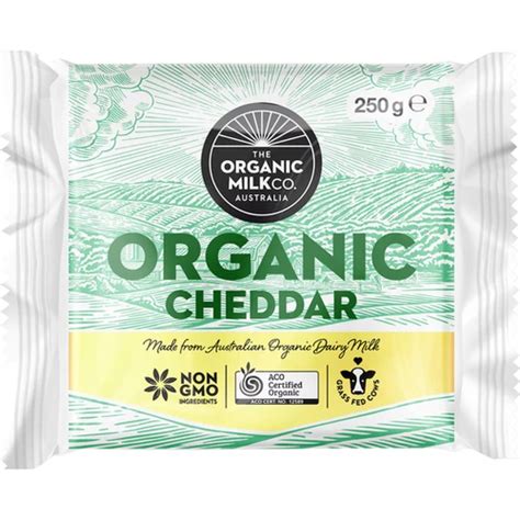 The Organic Milk Co Organic Cheddar Block 250g Affordable Organics