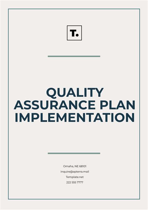 Free Manufacturing Quality Assurance Plan Template To Edit Online