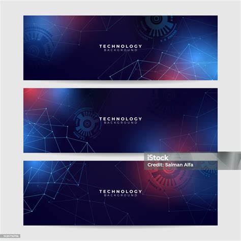 파란색 미래 과학 기술 네트워크 입자 파동 라인의 집합은 Ai 배너 배경을 메쉬합니다 벡터 추상 그래픽 디자인 배너 패턴 배경 웹 템플릿 0명에 대한 스톡 벡터 아트 및
