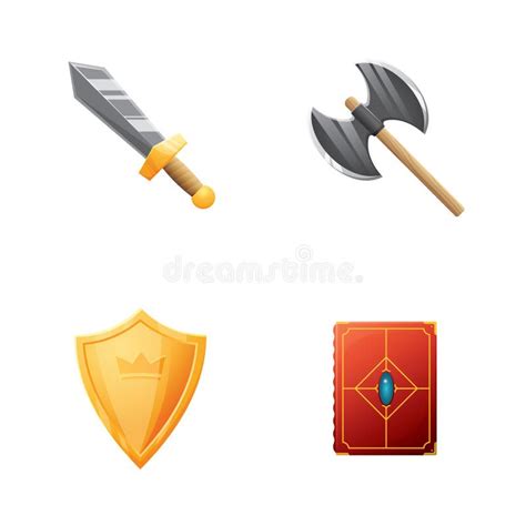 Game Ui Assets Set Gaming User Interface Icons Collection Stock Vector