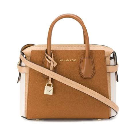 迈克高仕michael Kors 啡色米白色 皮革 女士 手提包 30s9gs9l3l211 小迈步海淘品牌官网