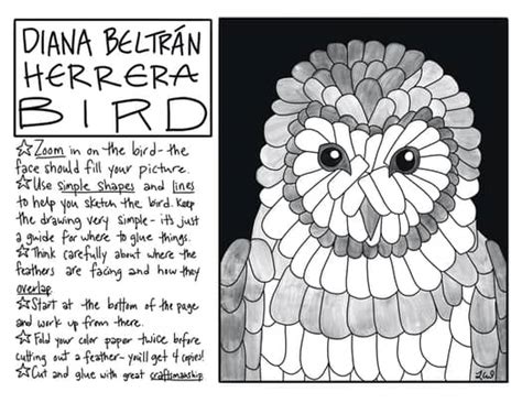 Diana Beltran Herrera Bird Elementary Art Handout Printable Or Poster