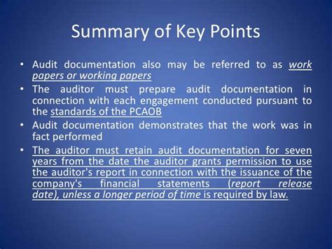Audit Documentation Presentation