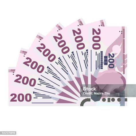 터키 리라 벡터 그림입니다 터키 머니 세트 번들 지폐 지폐 200 Try 플랫 스타일 흰색 배경에 격리 심플한 미니멀 디자인 0명에 대한 스톡 벡터 아트 및 기타 이미지