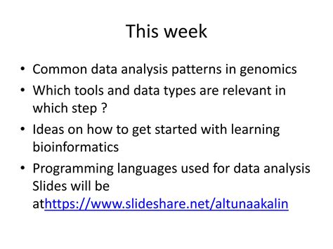 Data Analysis Patterns Tools And Data Types In Genomics Ppt