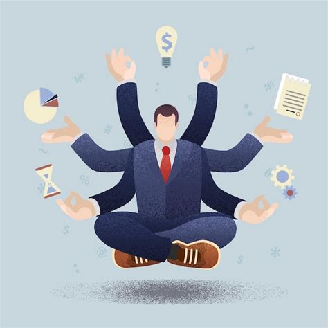 Premium Vector Businessman With Multitasking Skills Man In Suit With