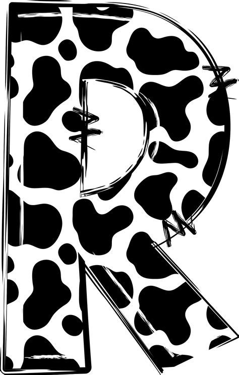 cow print letter r