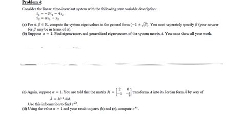 Solved Problem Consider The Linear Time Invariant System Chegg