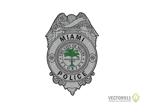 City Of Miami Police Department Badge Miami Florida Police In Svg Eps